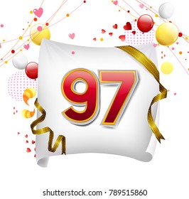 97 Years Anniversary Vector Illustration Banner Stock Vector (Royalty ...