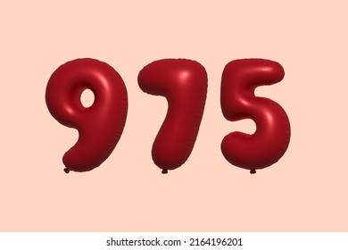 975 3d Number Balloon Made Realistic Stock Vector (Royalty Free ...