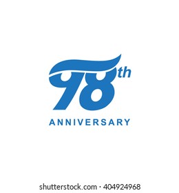 98 Anniversary Wave Logo Blue Stock Vector (Royalty Free) 404924968 ...