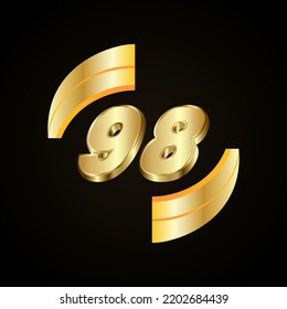 98 Golden Numbers Vector 3d Realistic Stock Vector (Royalty Free ...