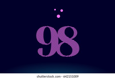 98 Number Digit Logo Pink Line Stock Vector (Royalty Free) 642151009 ...