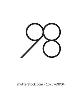 98 Number Logo Template Vector Icon Stock Vector (Royalty Free ...