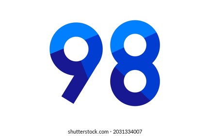98 Number Modern Flat Blue Logo Stock Vector (Royalty Free) 2031334007 ...