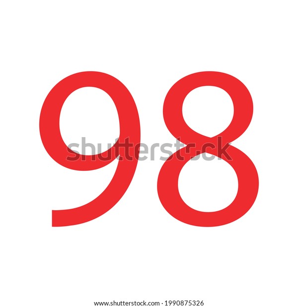 98 Number Simple Clip Art Vector Stock Vector (Royalty Free) 1990875326 ...