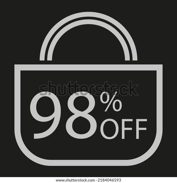 98 Percent Off Black Banner Shopping Stock Vector (Royalty Free ...
