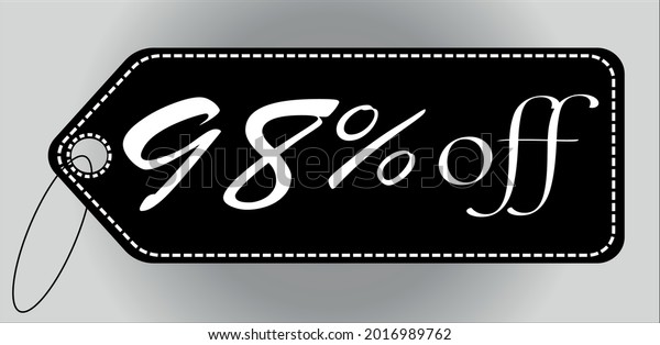 98 Percent Off Black Tag Discount Stock Vector (Royalty Free ...