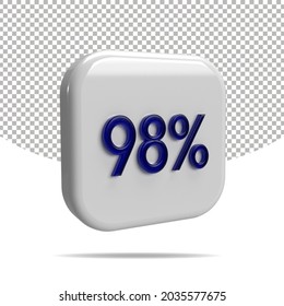 98 Percentage 3d Render Transparent Stock Vector (Royalty Free ...