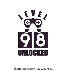 98th Birthday Gaming Lovers Level 98 Stock Vector (Royalty Free ...