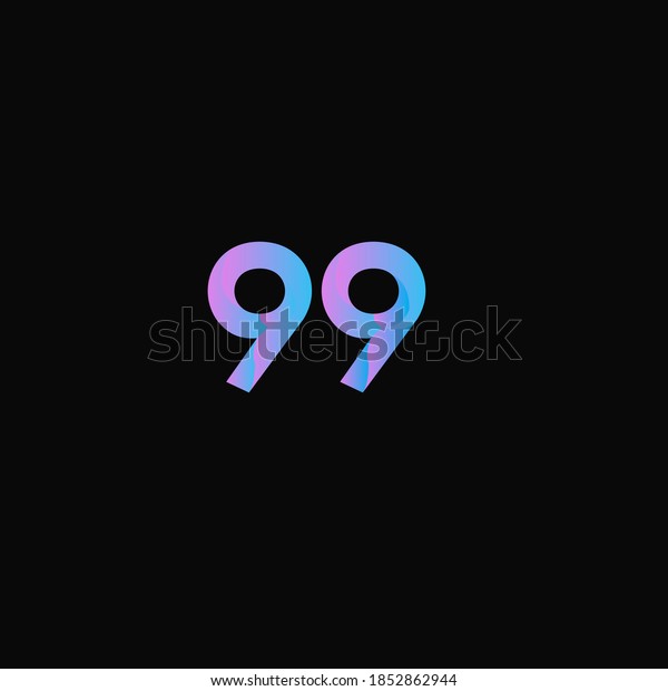 99 Letter Icon Design On Black Stock Vector (Royalty Free) 1852862944 ...