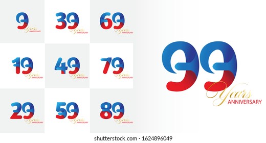 99 Year Anniversary Set 9 19 Stock Vector (Royalty Free) 1624896049 ...