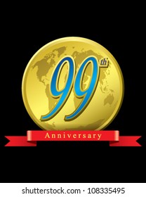 99 Years Anniversary: vector de stock (libre de regalías) 108335495 ...