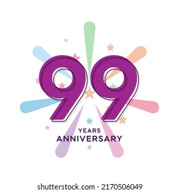 99 Years Anniversary Celebration Vector Template Stock Vector (Royalty ...