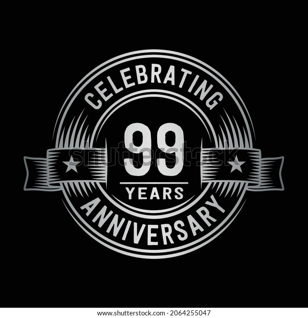 99 Years Logo Design Template 99th Stock Vector (Royalty Free ...