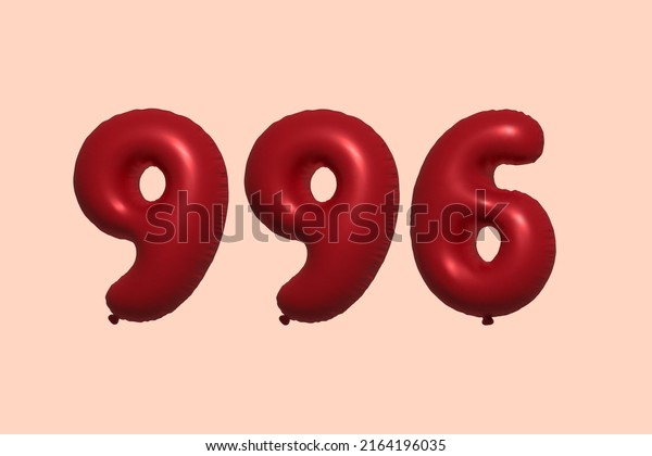 996 3d Number Balloon Made Realistic Stock Vector (Royalty Free ...