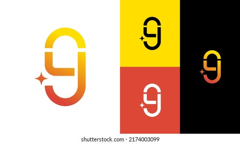 9g Monogram Star Logo Design Concept Stock Vector (Royalty Free) 2174003099 | Shutterstock