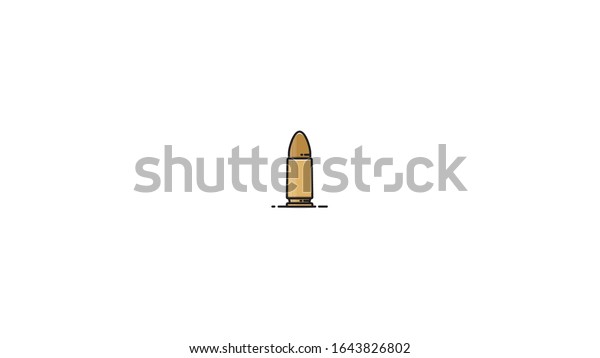 9mm Pistol Bullet Flat Design Vector Stock Vector (Royalty Free ...