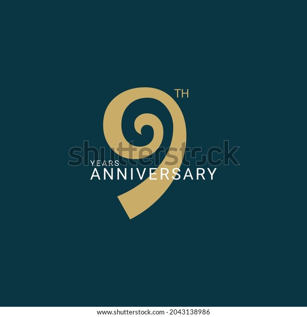 9th Anniversary Logo Anniversary Icon Label Stock Vector (Royalty Free ...