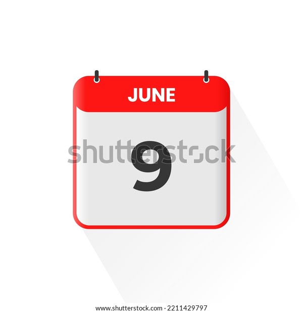 9th June Calendar Icon June 9 Stock Vector (Royalty Free) 2211429797 ...