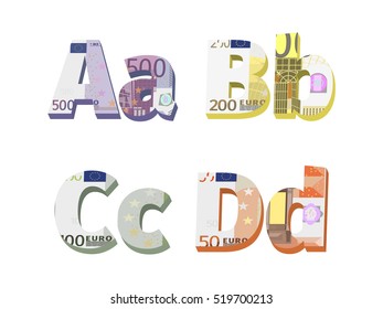 B C D Letters Made European Stock Vector (Royalty Free) 519700213 ...