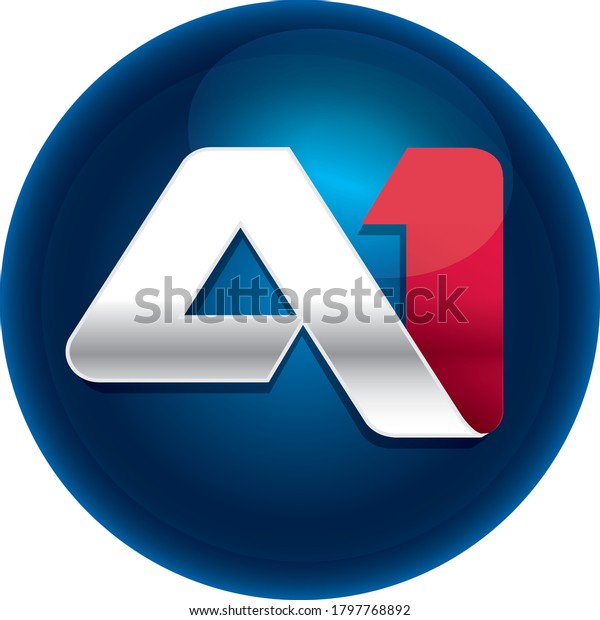 A1 Icon Blue Shiny Circle One Stock Vector (Royalty Free) 1797768892