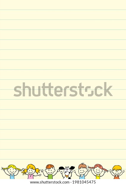 A4 Decorative Lined Paper Bottom Picture Stock Vector (Royalty Free ...