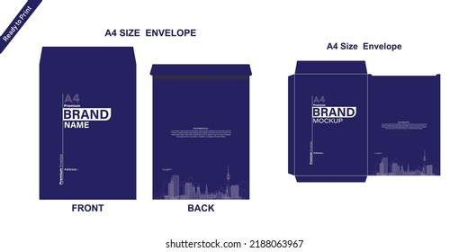 A4 Envelope Dyeline Design Illustrator Vector Stock Vector (Royalty ...
