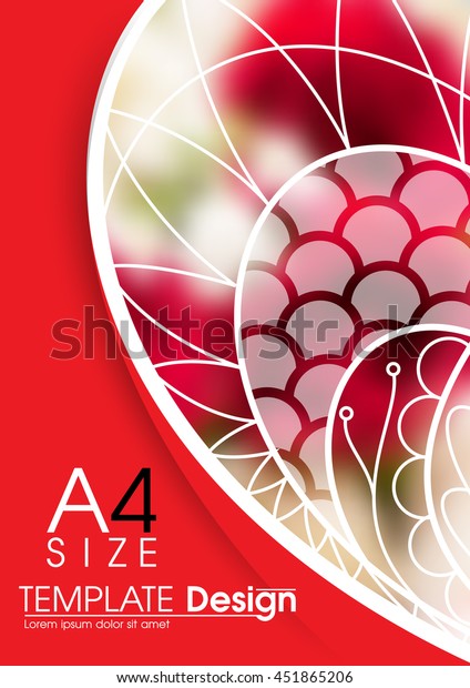 A4 Size Blurred Red Roses Elements Stock Vector (Royalty Free) 451865206