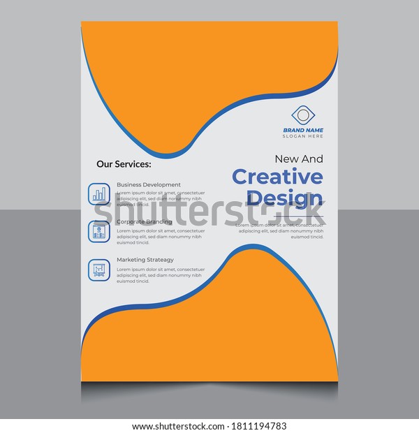 A4 Size Professional Blue Corporate Flyer Stock Vector (Royalty Free ...