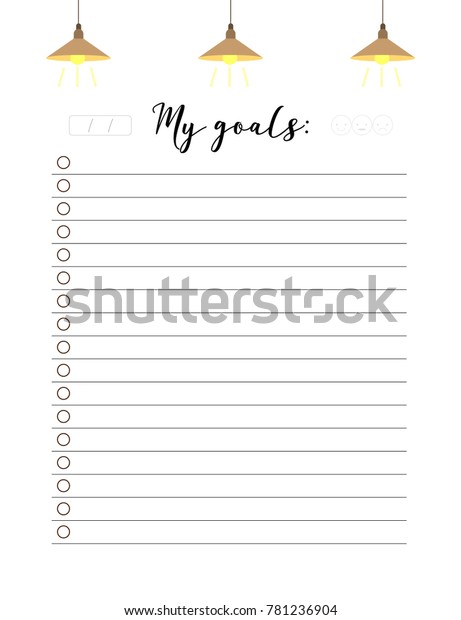A4 Template My Goals Lettering Decorative Stock Vector (Royalty Free ...