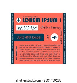 Aa Battery Label Design Unfold Surface Stock Vector (Royalty Free ...