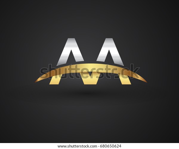 Aa Initial Logo Company Name Colored Stock Vector (Royalty Free ...