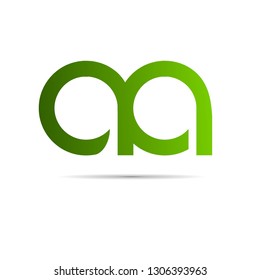 Aa Letter Green Logo Vector Design Stock Vector (Royalty Free ...