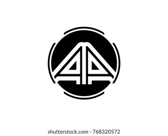 Aa Letter Logo Round Black Stock Vector (Royalty Free) 768320572 ...