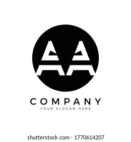 Aa Logo Design Black Color Circle Stock Vector (Royalty Free ...