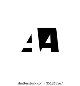 La Negative Space Letter Logo Black Stock Vector (Royalty Free) 351266156