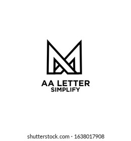 Aa Simple Letter Logo Design Isolated Stock Vector (Royalty Free ...