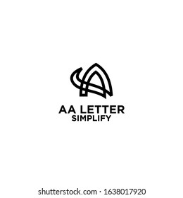 Aa Simple Letter Logo Design Isolated Stock Vector (Royalty Free ...