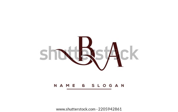 Ab Ba Abstract Letters Logo Monogram Stock Vector (Royalty Free ...