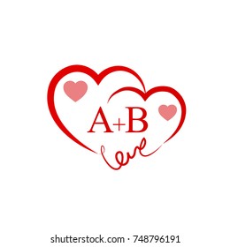 Ab Initial Wedding Invitation Love Logo Stock Vector (Royalty Free ...