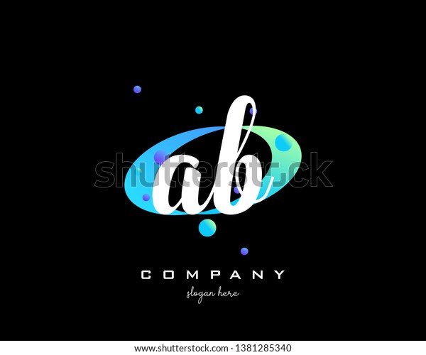 Ab Initials Handwriting Letters Logo Colorful Stock Vector (Royalty ...
