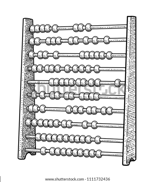 Abacus Illustration Drawing Engraving Ink Line Stock Vector (Royalty ...