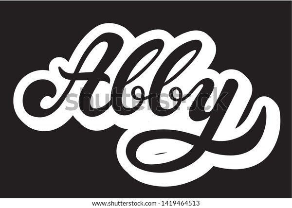 Abby Womans Name Hand Drawn Lettering Stock Vector (Royalty Free ...