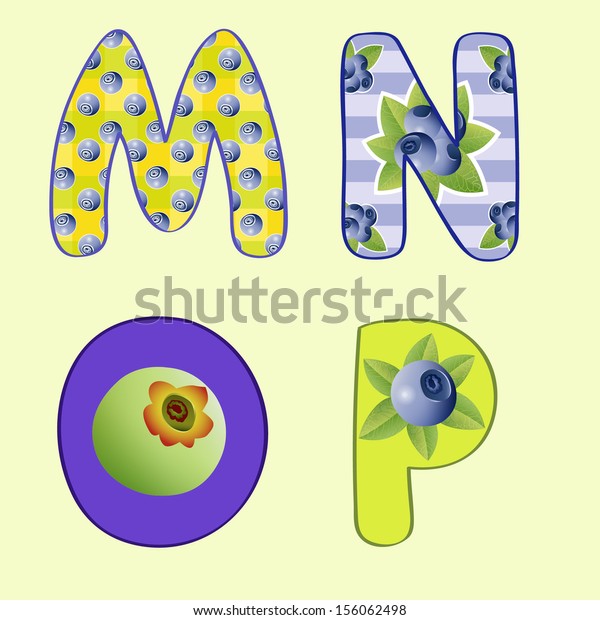 Abc Alphabet Blueberries Stock Vector (Royalty Free) 156062498 ...