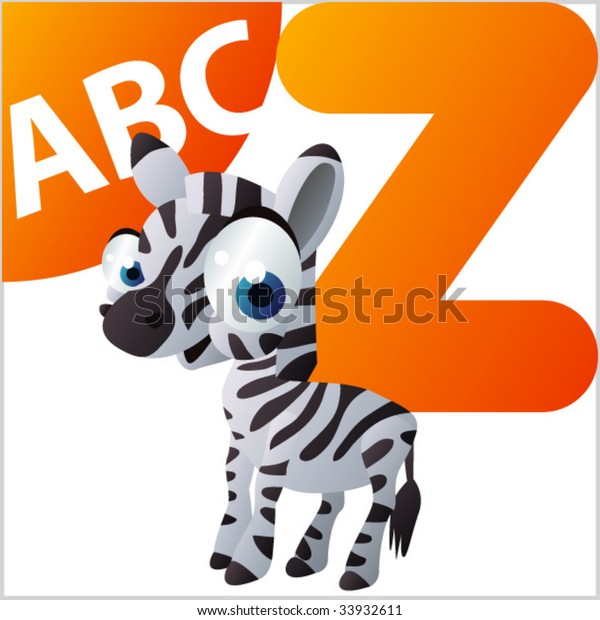 Animales ABC: Z es para Zebra: vector de stock (libre de regalías ...
