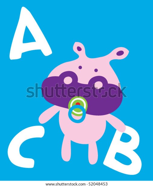 Abc Baby Hippo Stock Vector (Royalty Free) 52048453 | Shutterstock