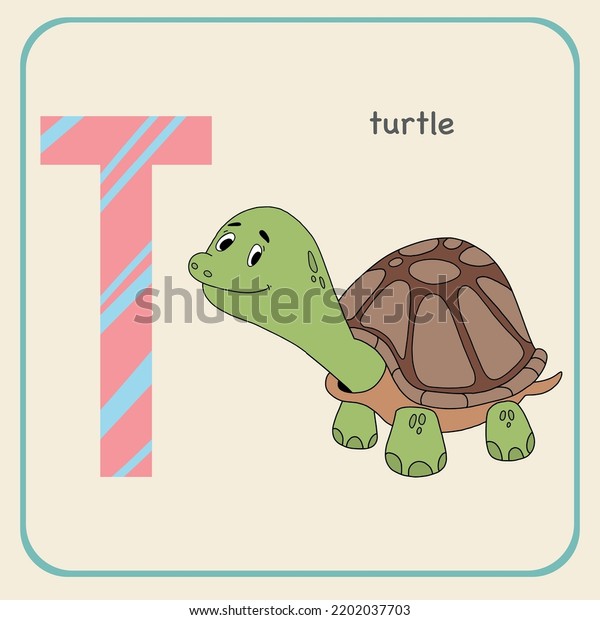 Abc Card Learning English Letter T Stock Vector (Royalty Free ...
