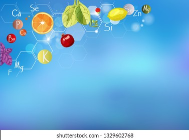 Abc Health Scattering Vitamins Background Vitamins Stock Vector ...