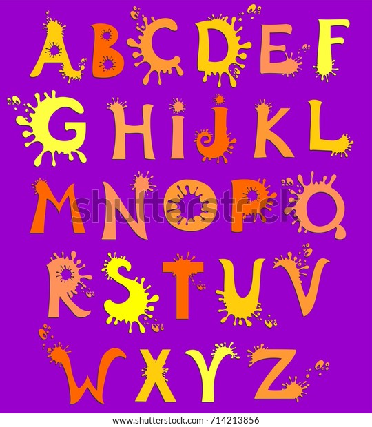 Abc Ink Splatter Alphabet Silhouette Icon Stock Vector (Royalty Free ...