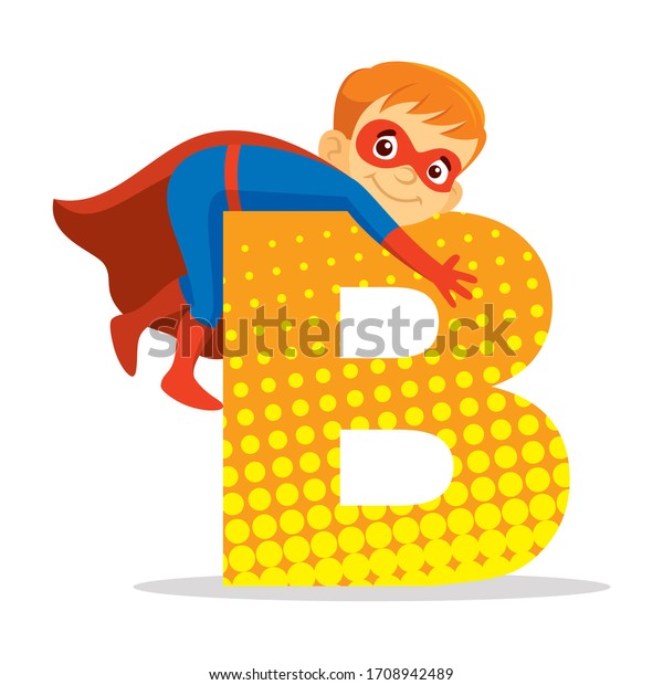 Abc Letter B Superhero Boy Cartoon Stock Vector (Royalty Free ...