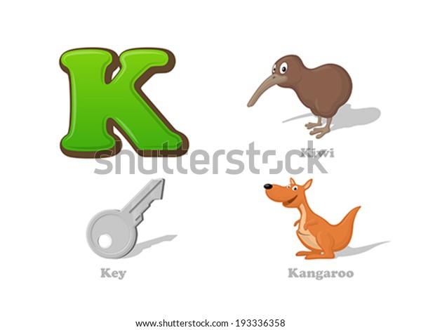 Abc Letter K Funny Kid Icons Stock Vector (Royalty Free) 193336358